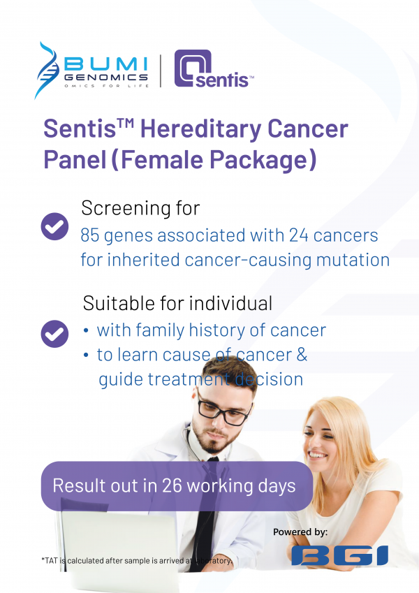 Sentis™ HEREDITARY CANCER PANEL (FEMALE PACKAGE) – Bumi Genomics